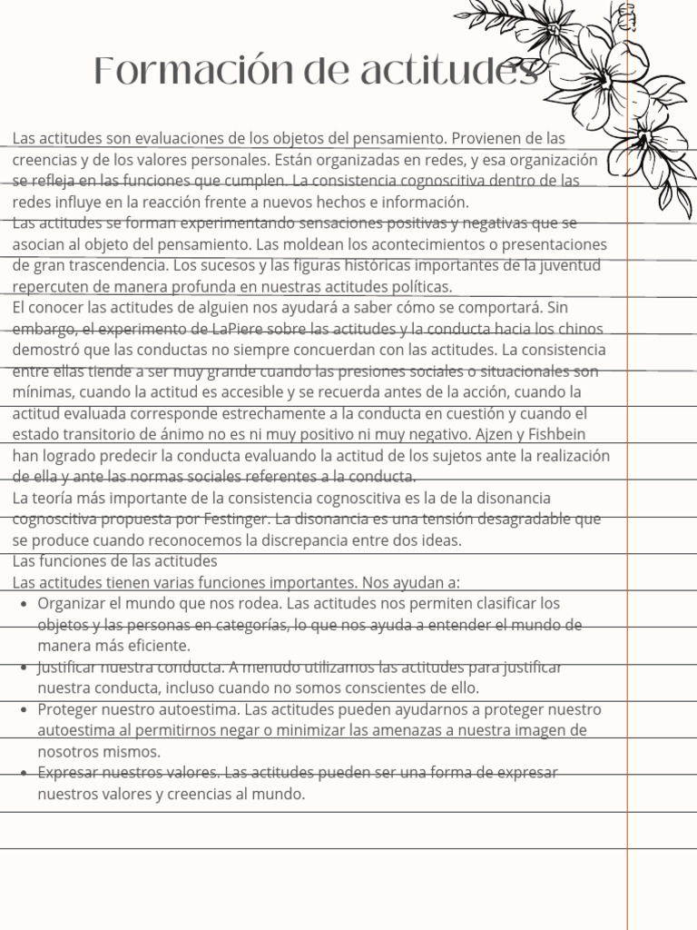 Formación de Actitudes | PDF | Comportamiento | Pensamiento