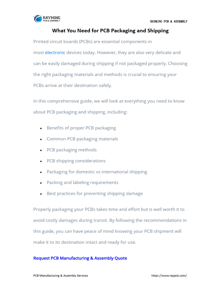 What You Need For PCB Packaging and Shipping | PDF | Printed Circuit ...