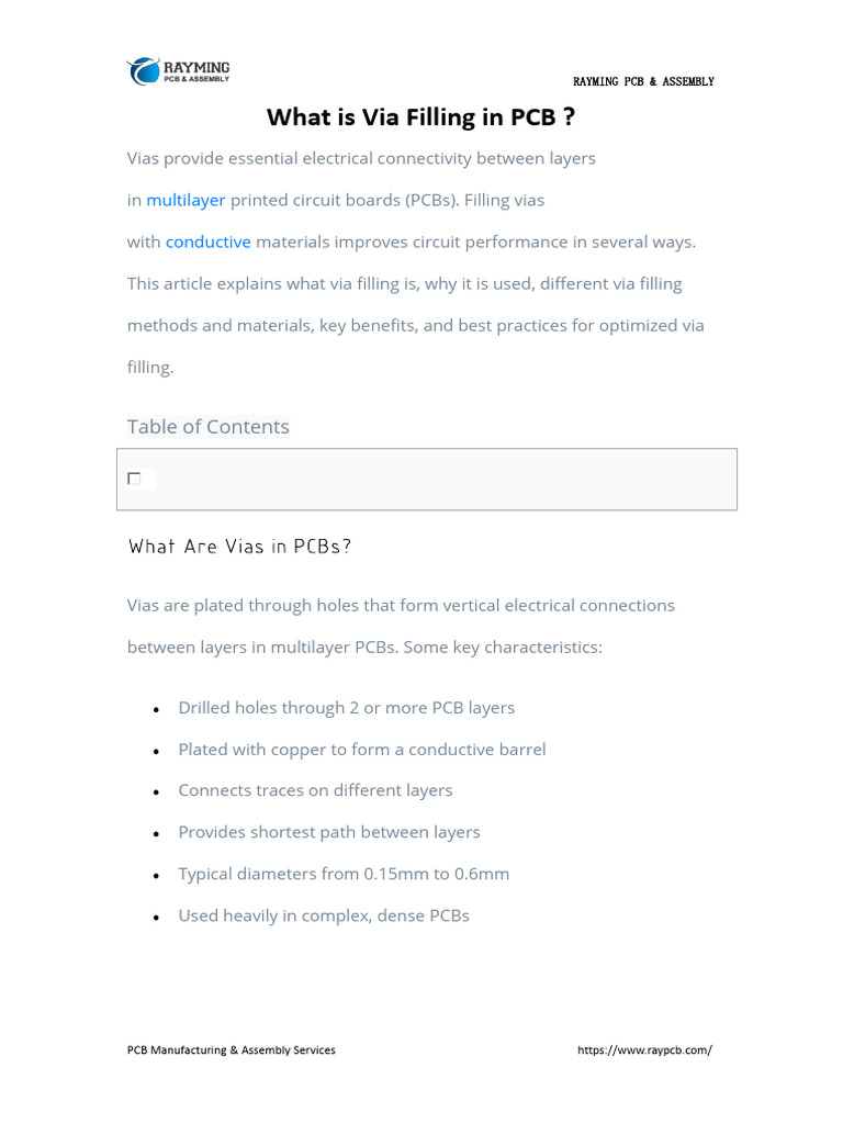 What Is Via Filling in PCB | PDF | Printed Circuit Board | Electronics