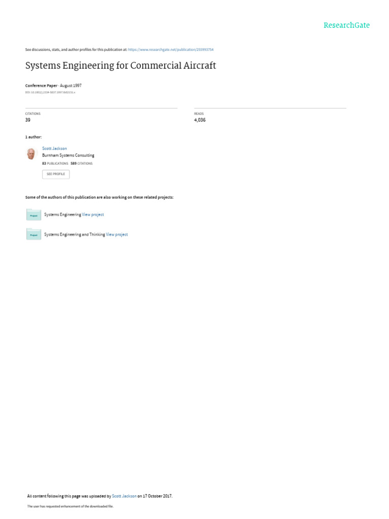 Systems Engineering in Commercial Aviation | PDF | Reliability ...