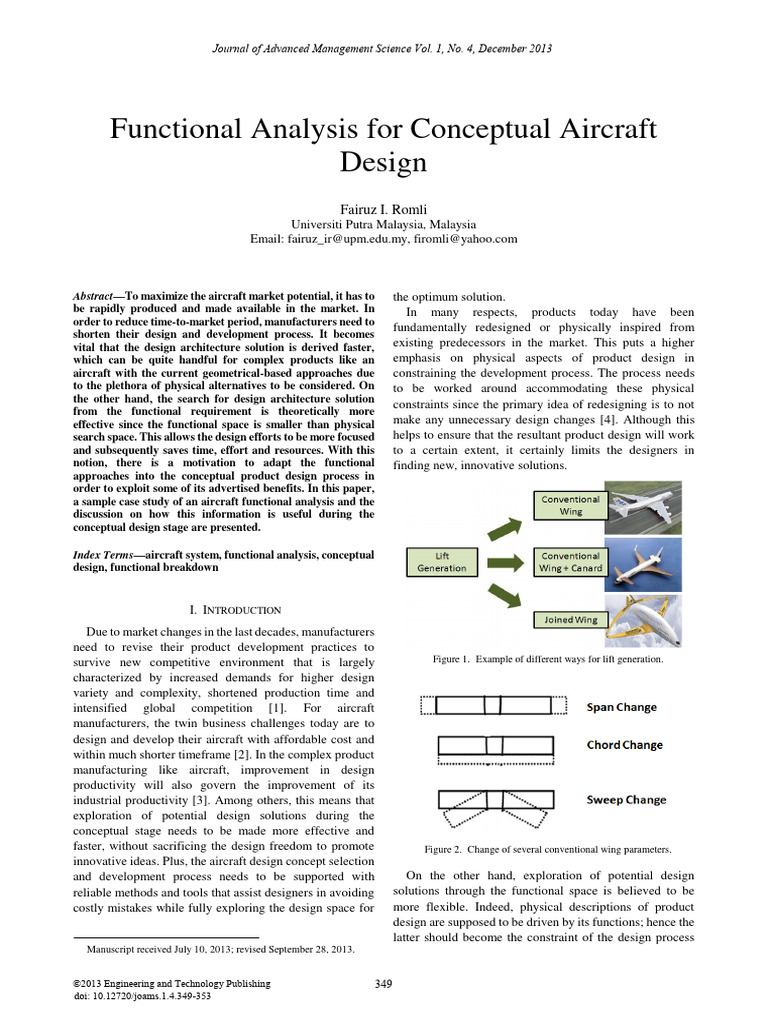 Aircraft Design Functional Analysis | PDF | Aircraft | System