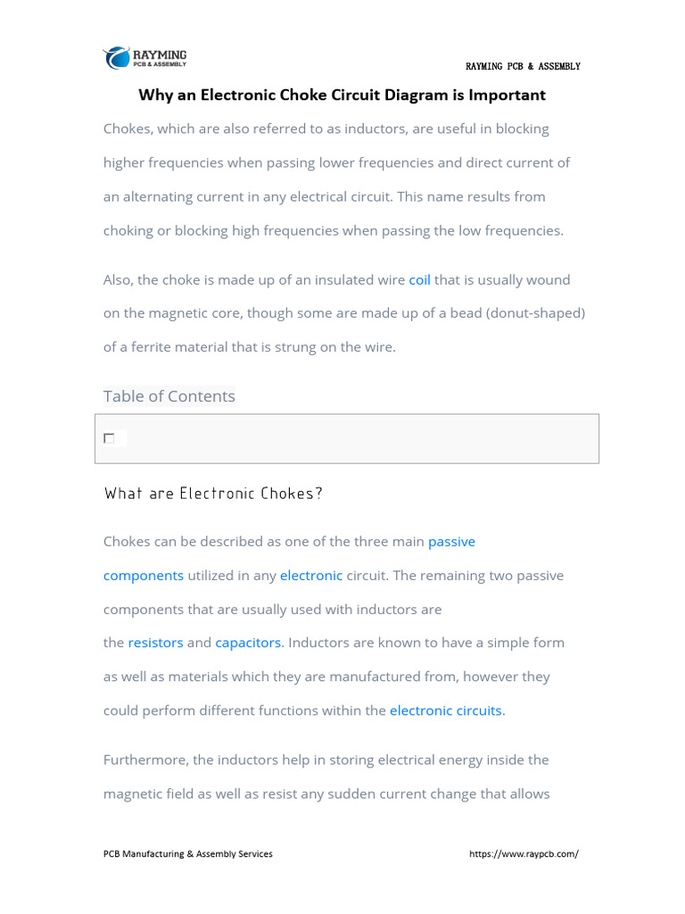 Why an Electronic Choke Circuit Diagram is Important | PDF | Inductor ...