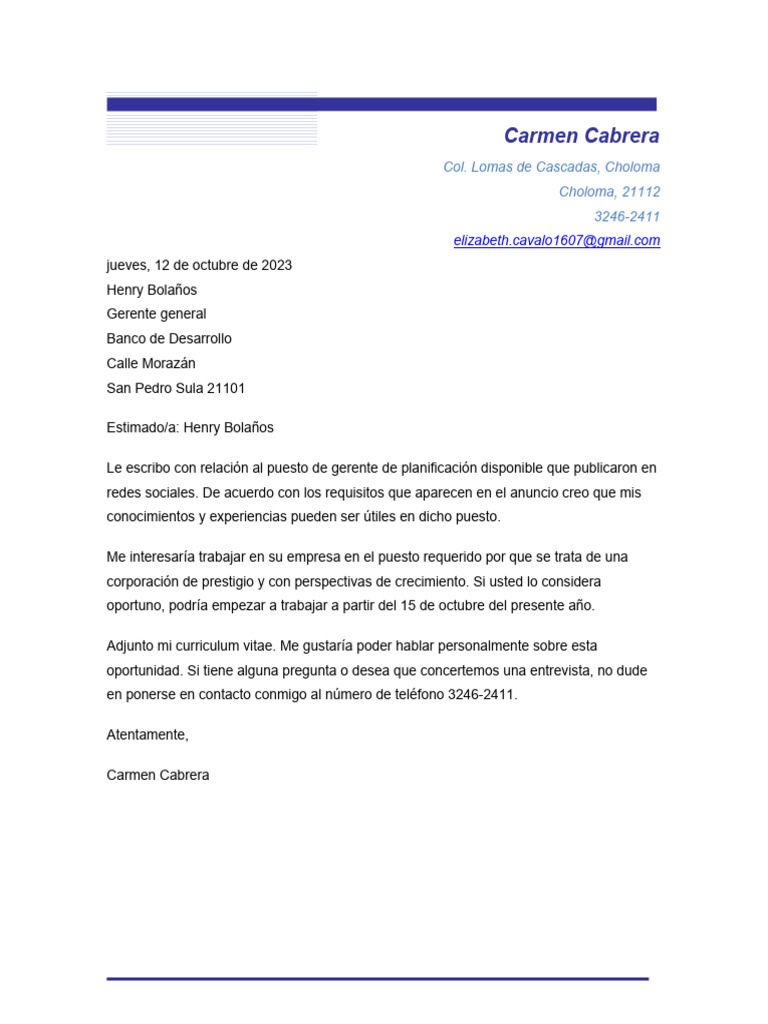 Carta Combinada | PDF