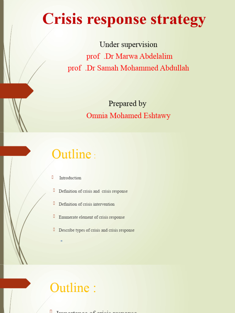 Crisis Response Strategies Overview | PDF | Crisis Management ...