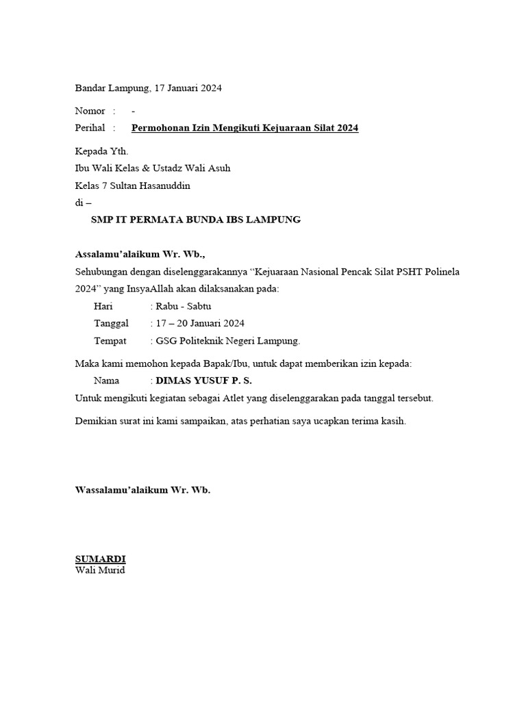 Permohonan Dimas | PDF