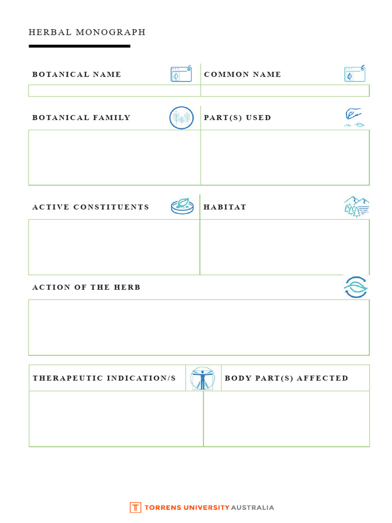 HMM Herbal Monograph Template | PDF