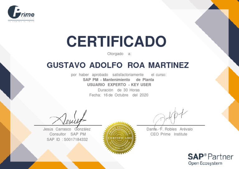 Certificado Sap Pm 1270375425919 Pdf