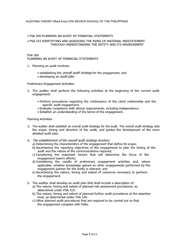 At Handouts 3 | PDF | Internal Control | Audit