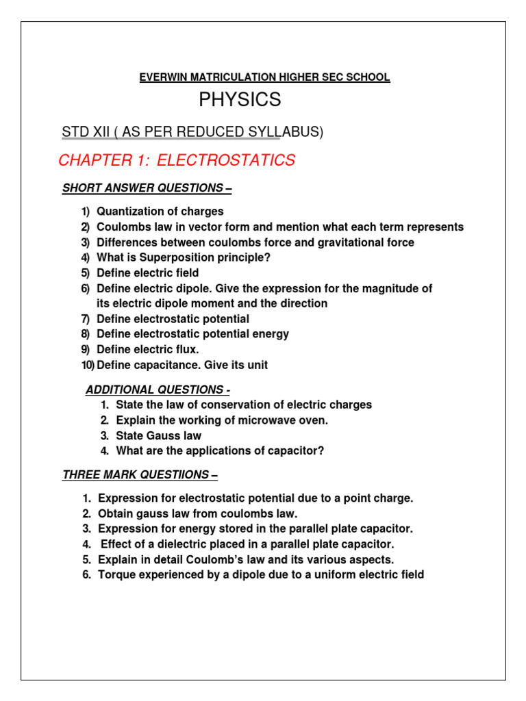 Very Imp QNS - 12TH Phy | PDF | Magnetic Field | Inductor