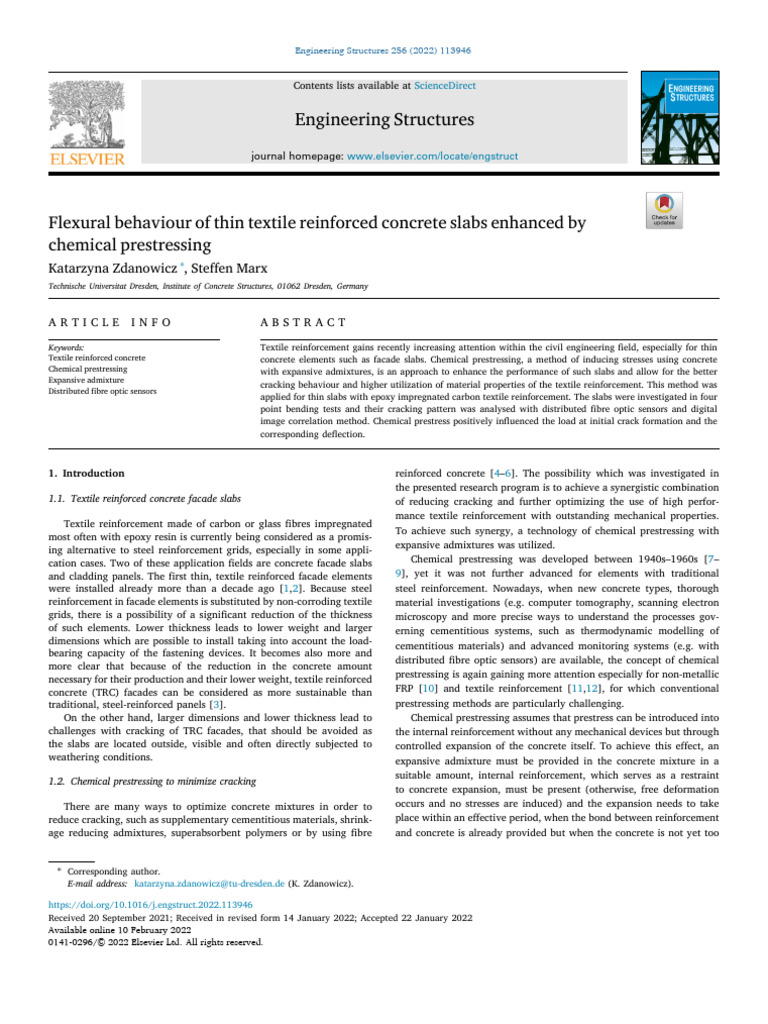 Flexural Behaviour of Thin Textile Reinforced Concrete Slabs Enhanced ...