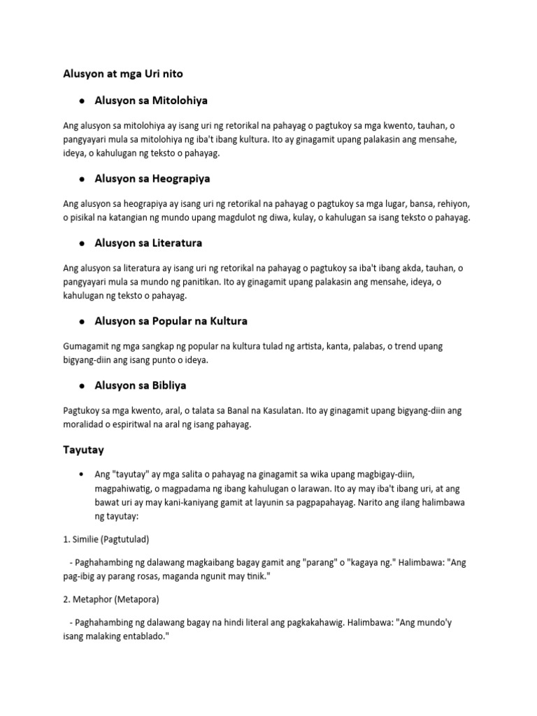 Alusyon-WPS Office | PDF