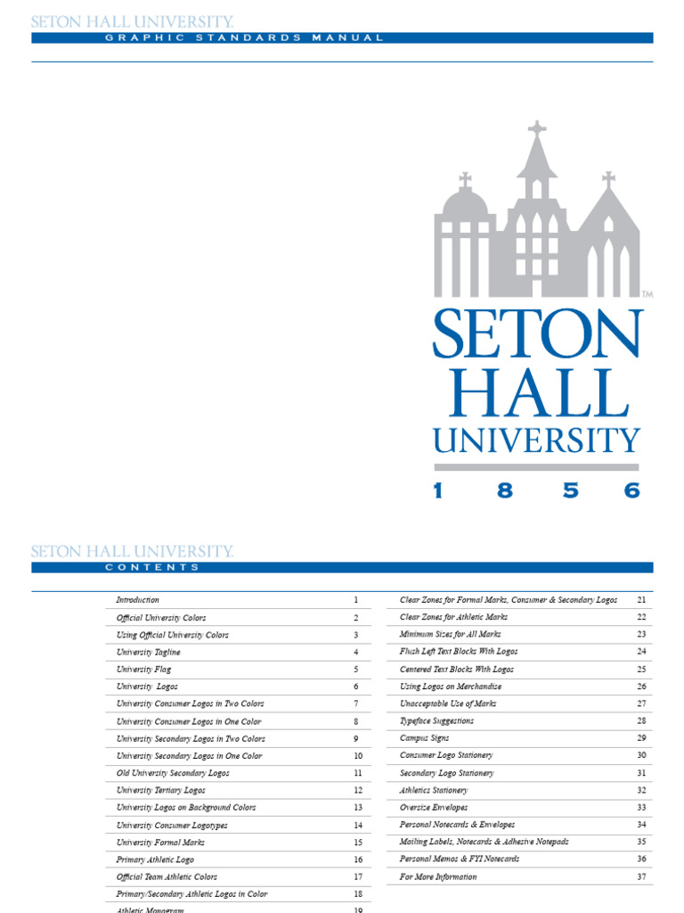 Seton Hall Univ Graphics Manual | PDF | Graphic Design | Communication ...