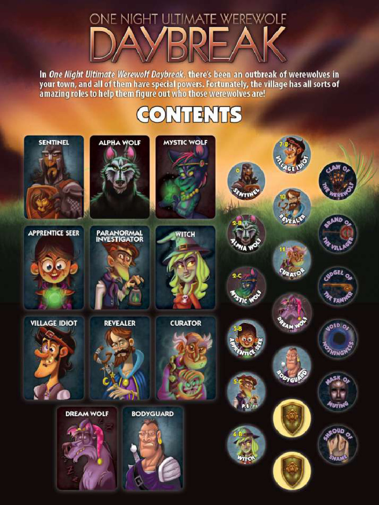 Ba One Night Ultimate Werewolf Daybreak Rulebook | PDF