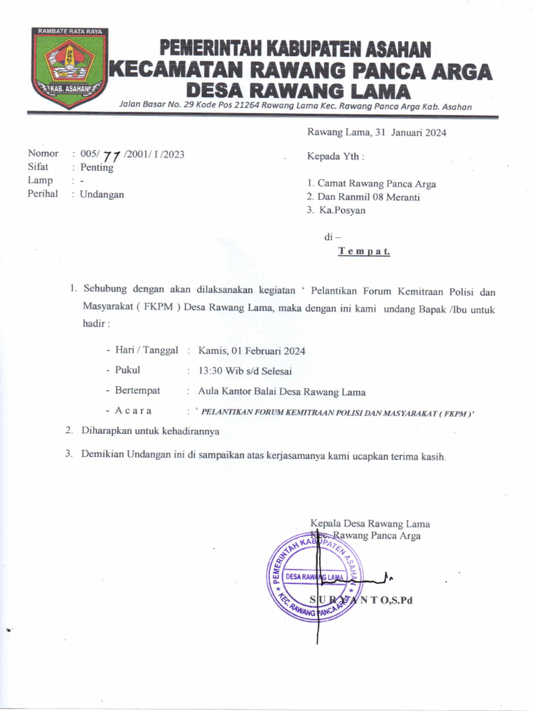 Undangan Polmas | PDF