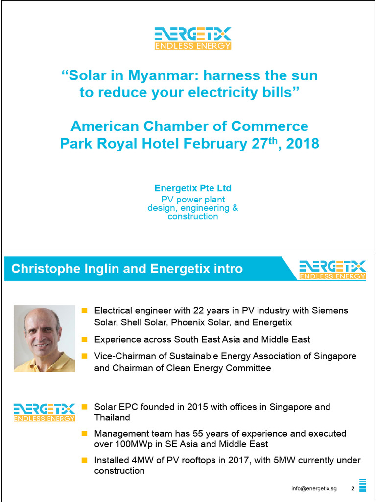 AmChamPresentation Energetix 180227 | PDF | Photovoltaic System | Solar ...
