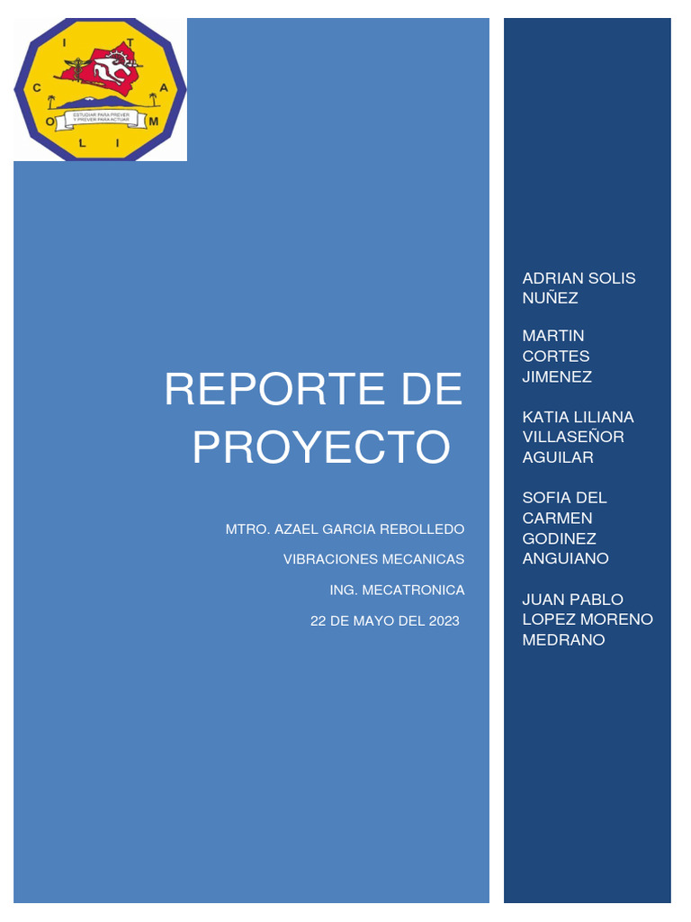 Reporte de Proyecto - Vibraciones | PDF