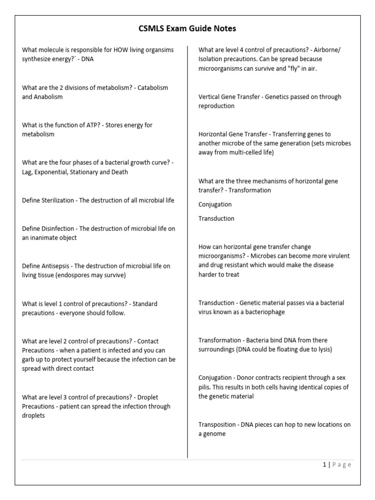 CSMLS Exam Guide | PDF | Bicarbonate | Red Blood Cell