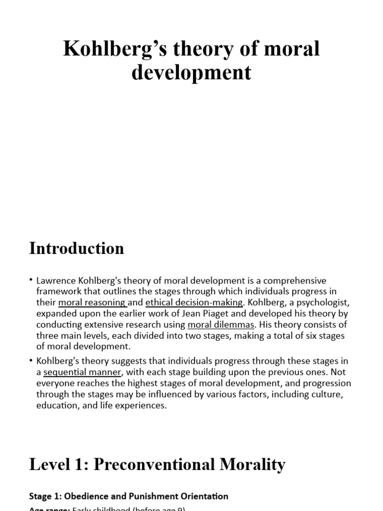 Kohlberg's Theory of Moral Development | PDF | Behavioural Sciences ...
