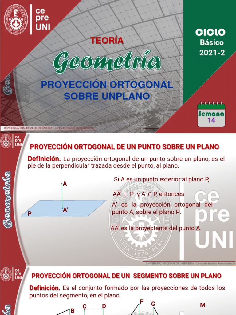 Semana 14 Proyección Ortogonal y Ángulo Diedro Teoría Básico 2021-2 ...