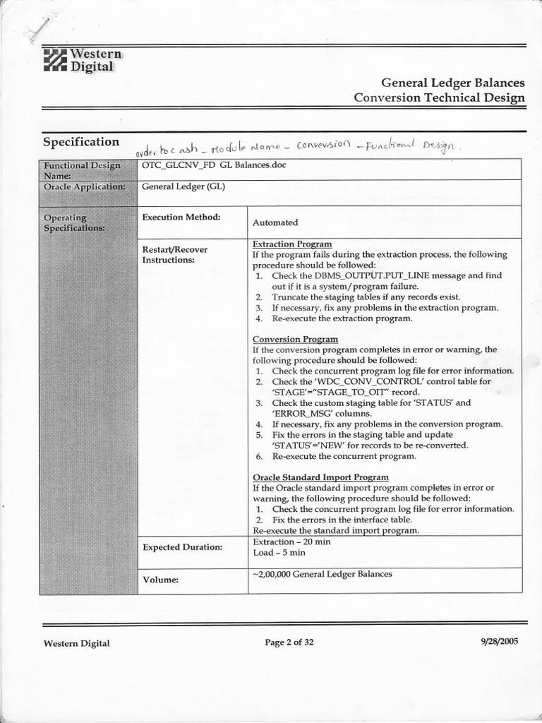 GL Balances Conversion Technical Design | PDF | Databases | Data Management