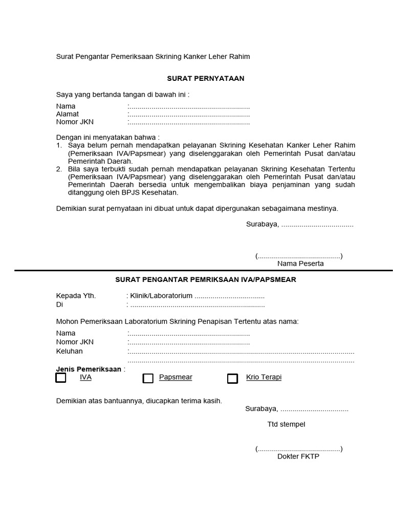Prosedur dan Syarat Pap Smear BPJS | PDF