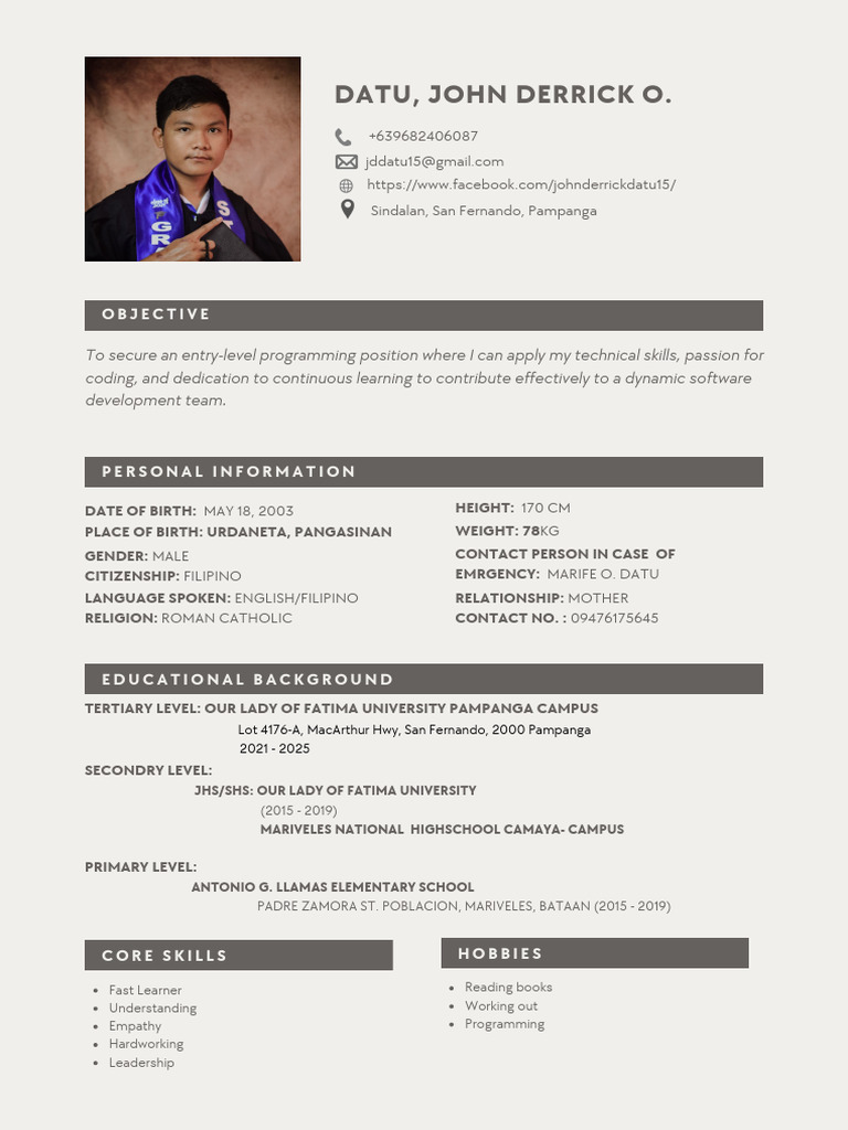 Entry-Level Programming Resume | PDF