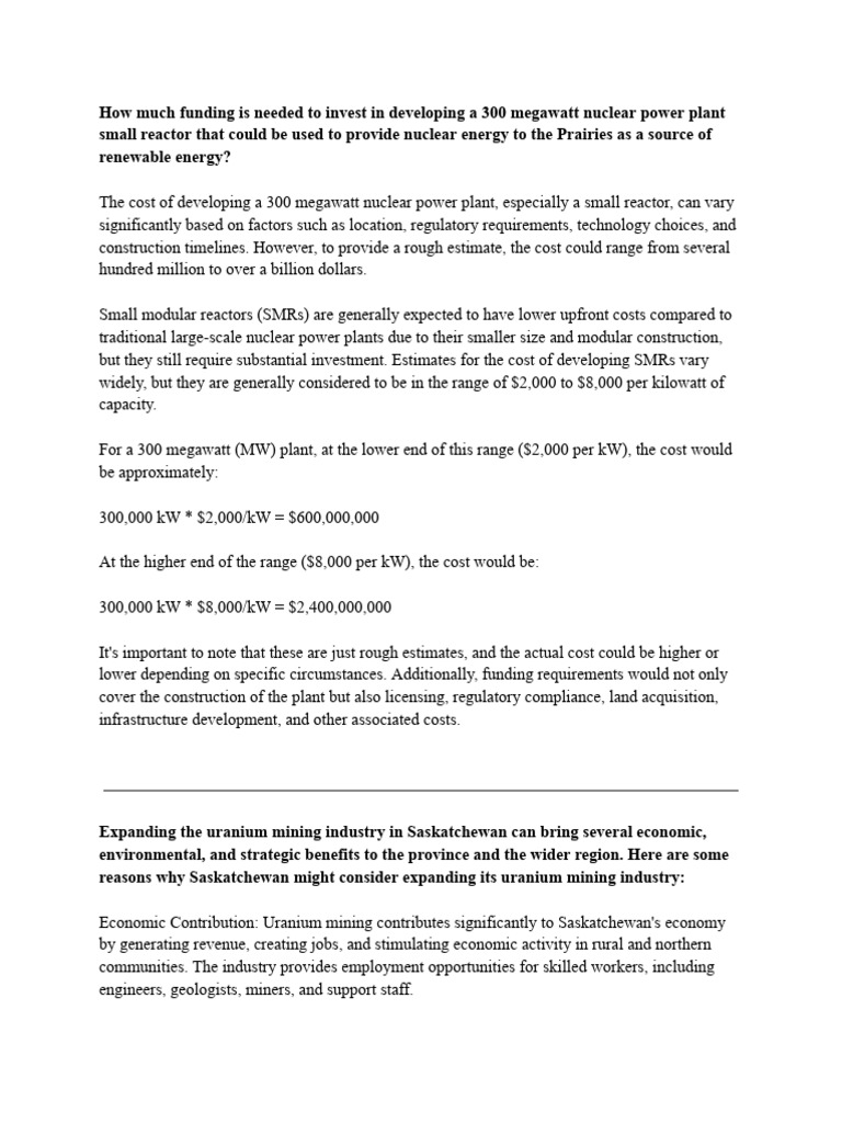 Fed Prov - Day #2 Notes | PDF | Mining | Nuclear Power