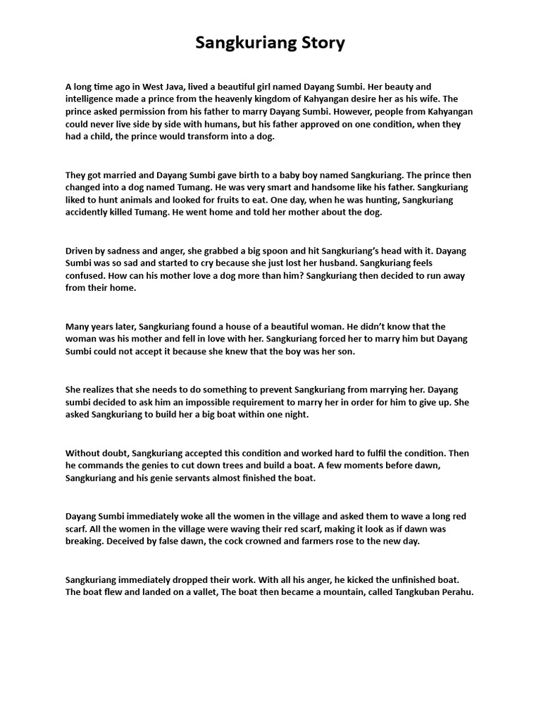 Sangkuriang Pdf Legends Storytelling