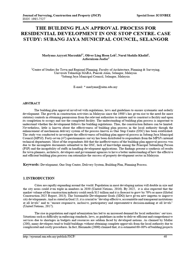 The Building Plan Approval Process For Residential Development in One ...