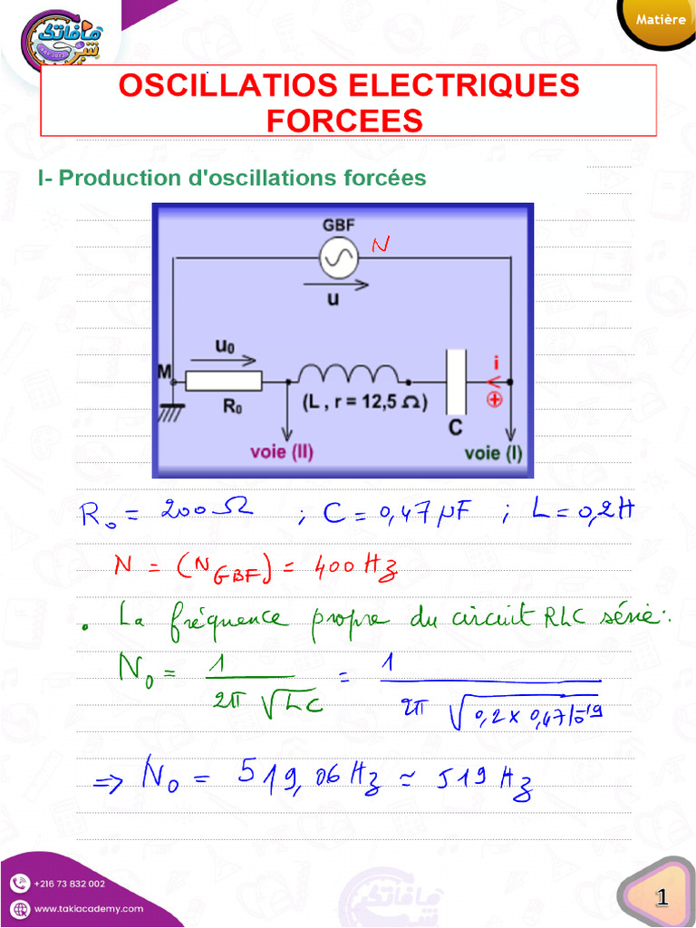 Cours 1 RLC Forcé | PDF