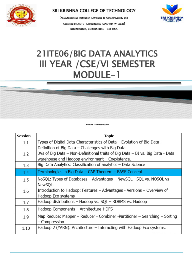 1.4 Module-1 | PDF | Big Data | Central Processing Unit