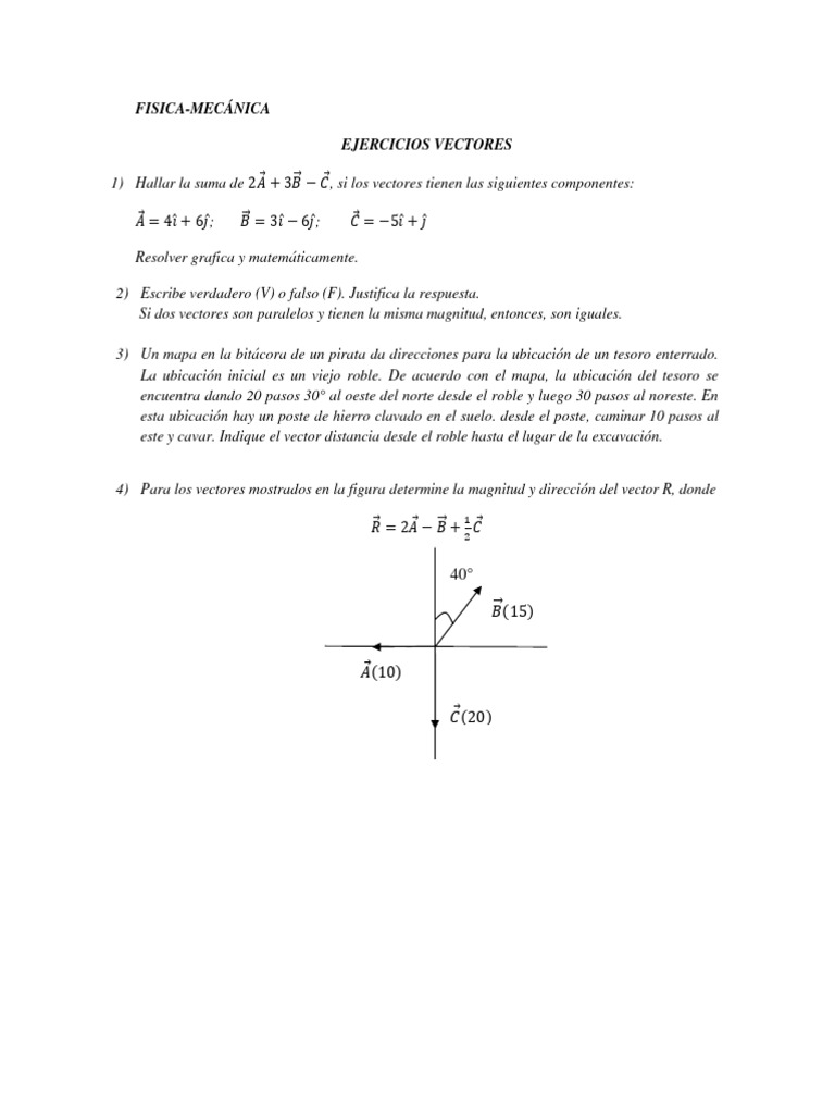 Ejercicios Vectores Pdf