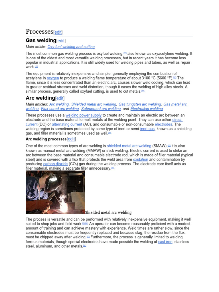 Processes of Welding | PDF | Construction | Welding