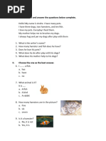 Soal Bahasa Inggris Kelas 1 SD Bab Hewan Animal - Pilihan Ganda | PDF | Young Adult