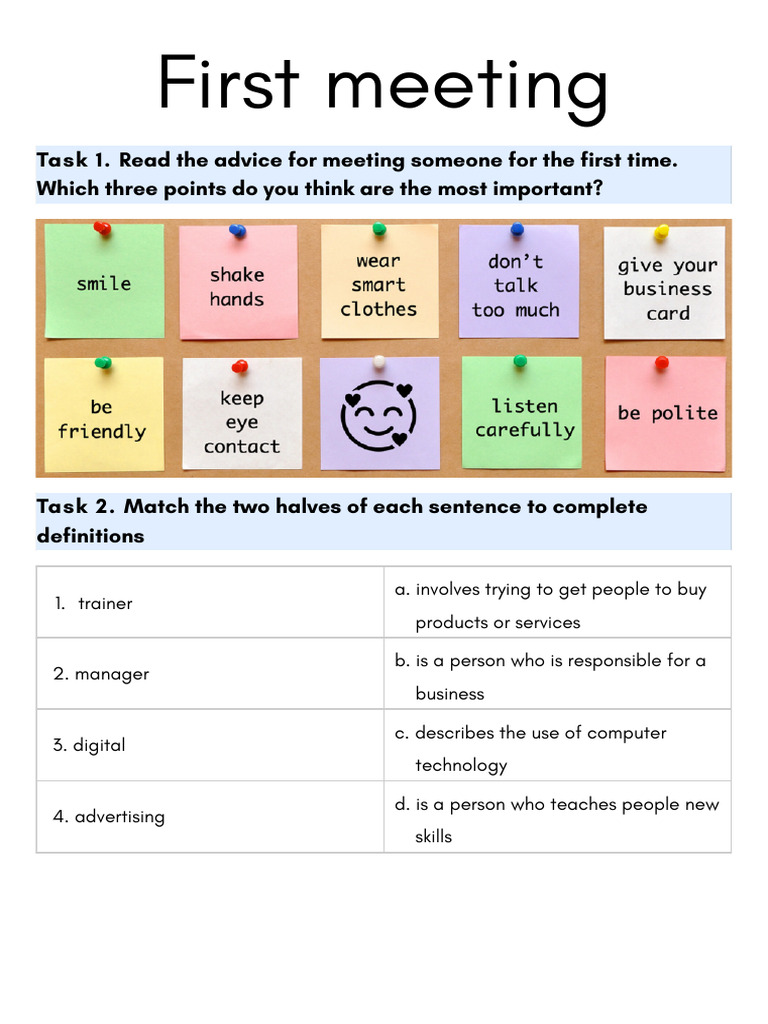 Lesson #2 First Meeting | PDF | Human Communication