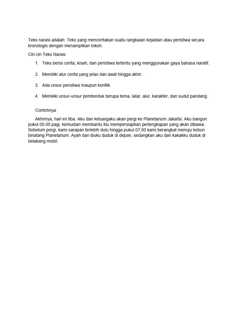 Ciri-Ciri dan Pengertian Teks Narasi | PDF | Fiksi Umum