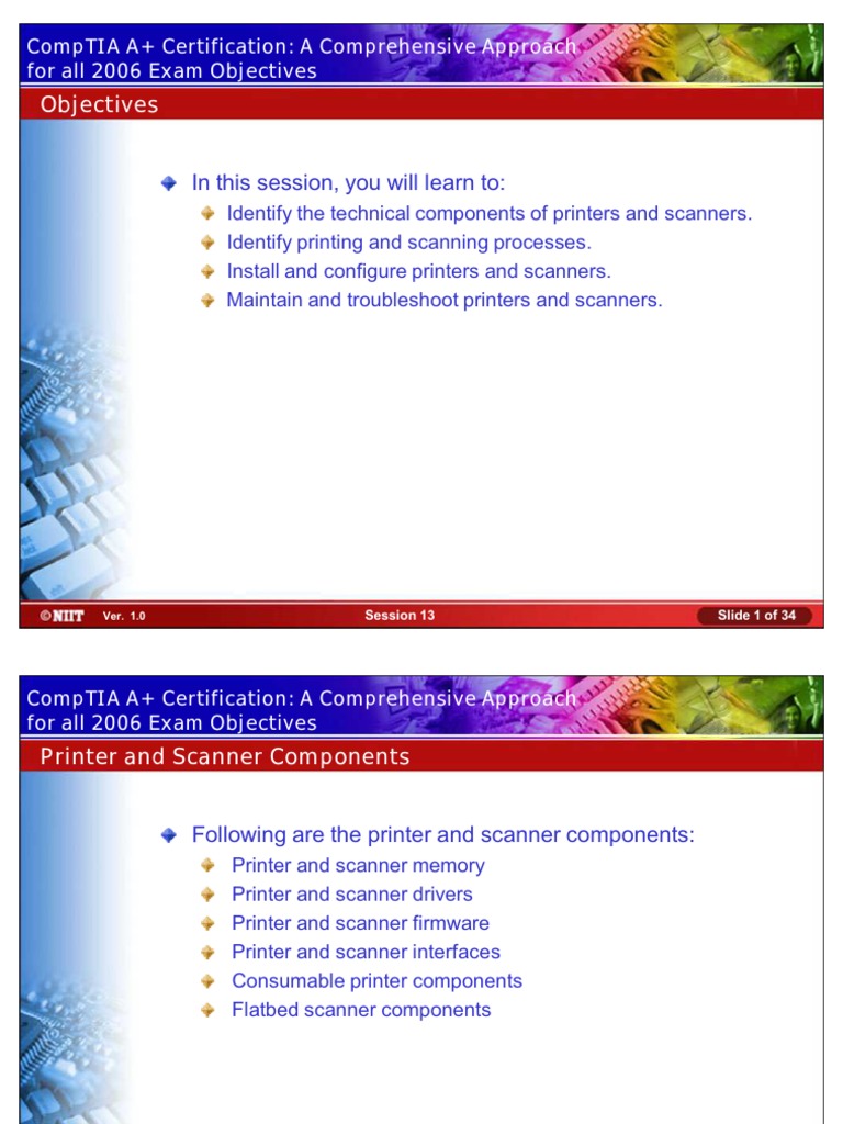 CompTIA A+ Session 13 | PDF | Image Scanner | Comp Tia