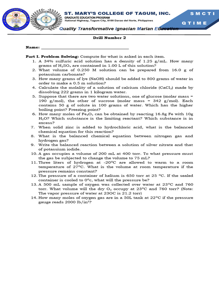 Drill 2 | PDF | Acid | Water