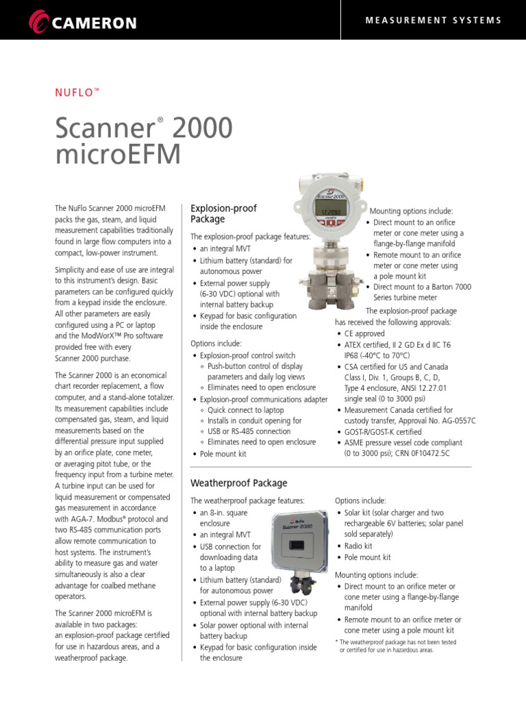 Catalog EFM Scanner 2000 - NFO0097 0906 | PDF | Calibration | Pressure ...