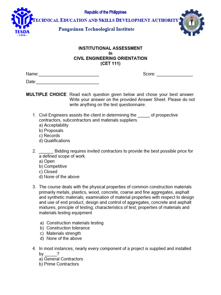 2 Civil Eng. Orientation | PDF | Engineer | Real Estate Appraisal