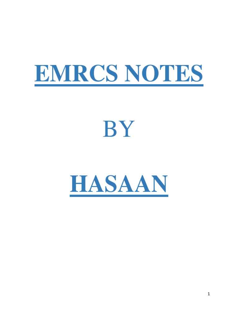 Emrcs Notes PDF | PDF | Thumb | Ankle