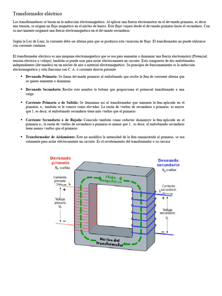 Transformador Electrico | PDF | Transformador | Inductor