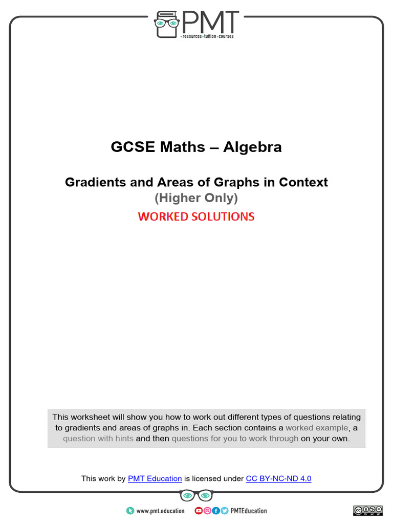 G. Gradients and Areas of Graphs in Context (H) | PDF | Area | Acceleration