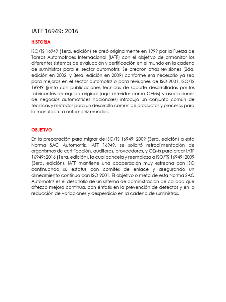 Norma Iatf 16949 | PDF | Calidad (comercial) | Software