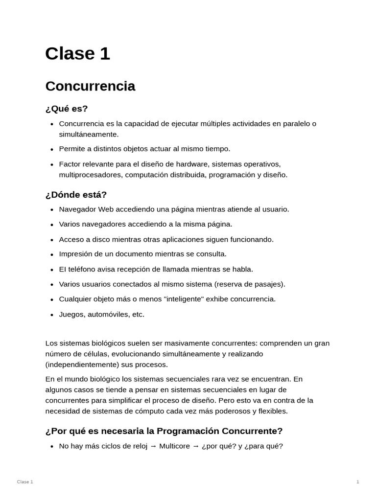Clases Concurrente | Descargar gratis PDF | Unidad Central de ...