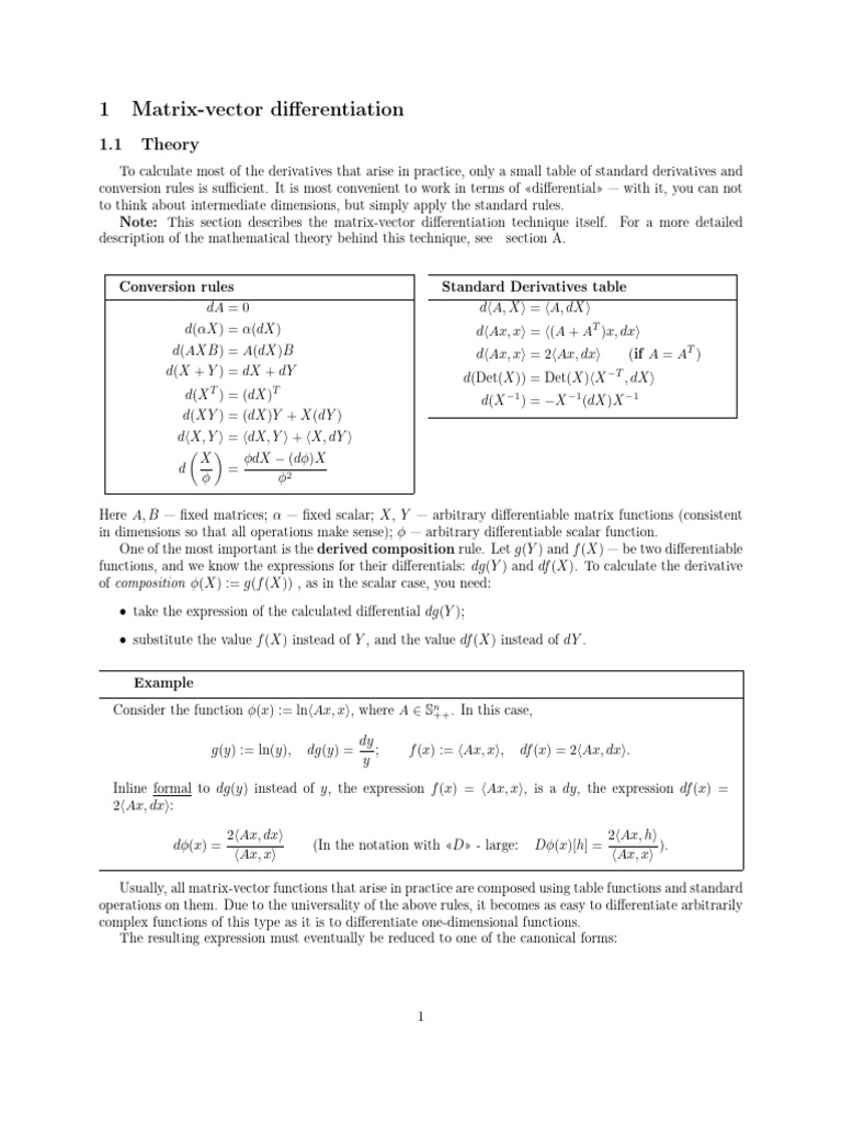 Matrix Differentiation | PDF | Derivative | Linear Map