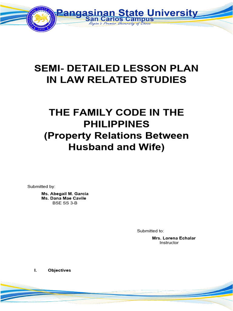 Sdlp-Property Relations Between Husband and Wife | PDF | Marriage ...