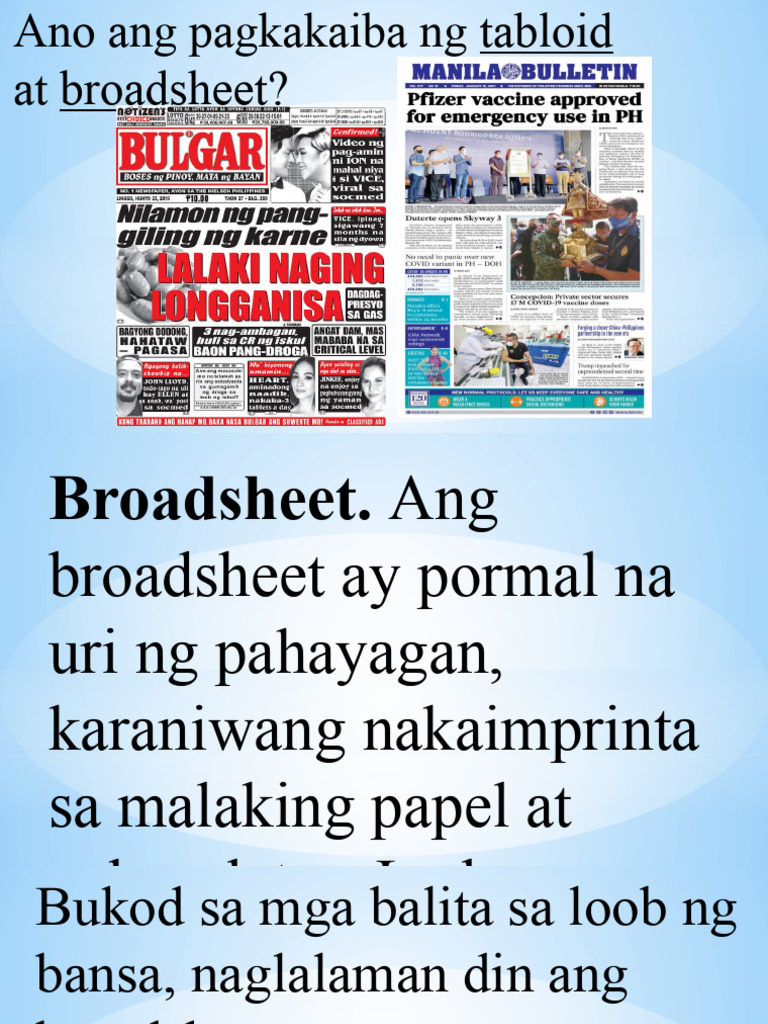 Pahayagan Tabloid | PDF