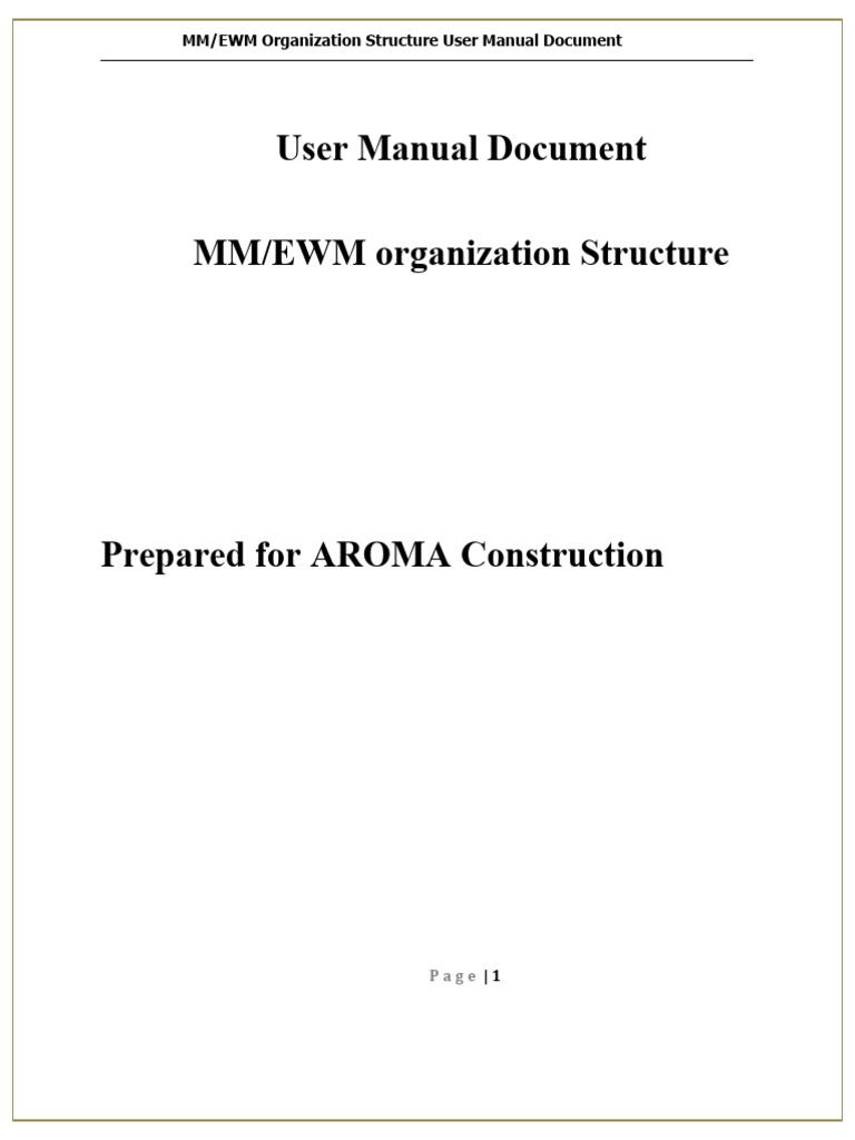 1.1 EWM_Organization Structure V0 | PDF | Warehouse | Logistics