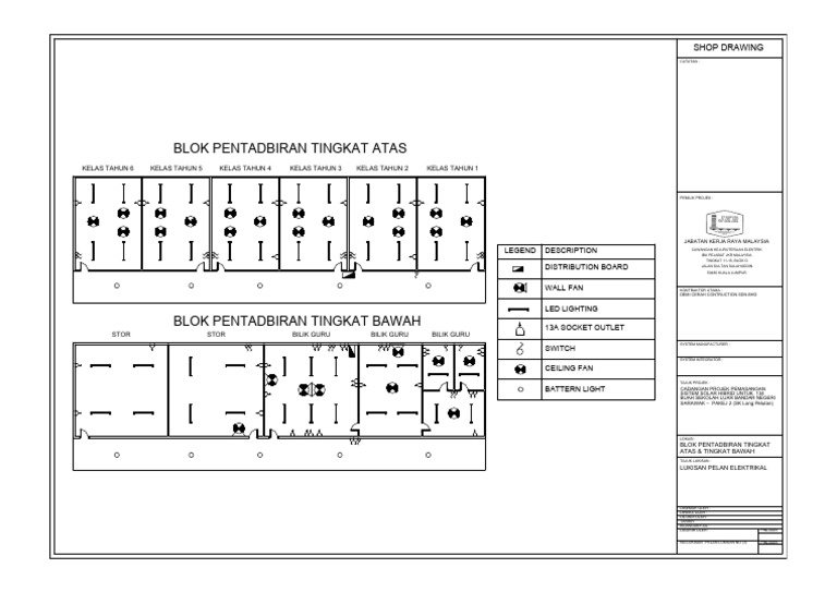 SK Long Pelutan As Built Drawing Electrical - Pelan Lukisan No (3 ...